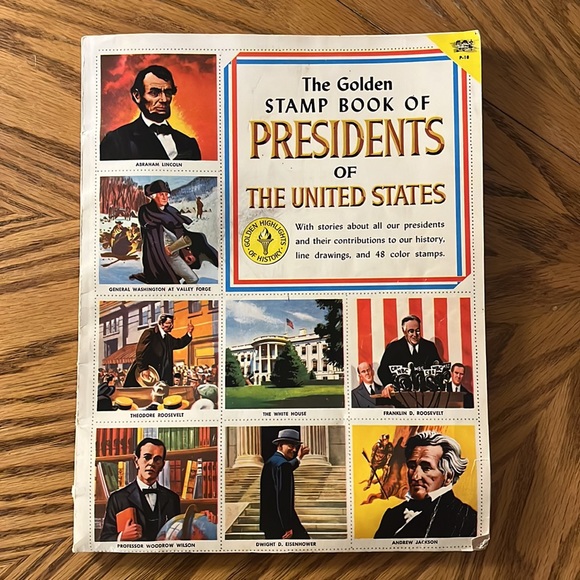 Other | Vtg 1954 Golden Stamp Book Of Presidents Of The Usa Simon ...